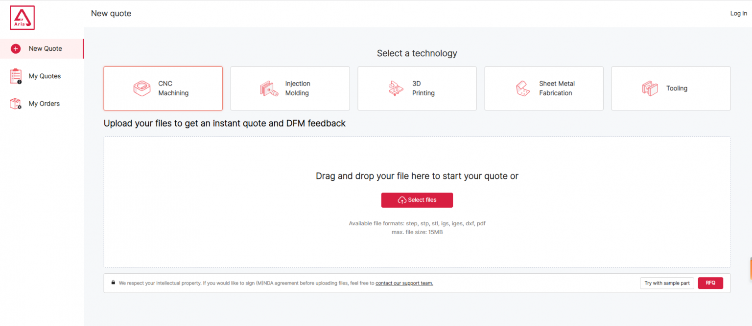 How to Use Aria Manufacturing Limited Instant Quoting Engine?
